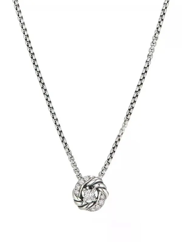 David Yurman Sterling Petite Infinity Diamond Necklace - Silver