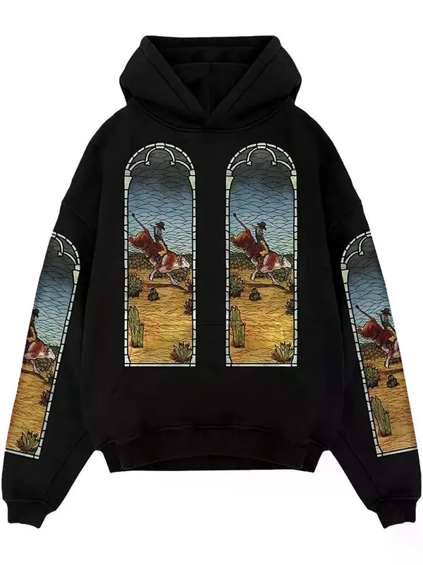 WHO DECIDES WAR X Est Gee Stained Glass Hoodie - Black