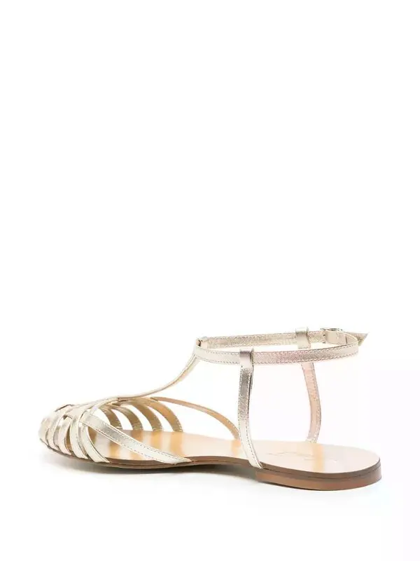 ANNA F. 512 Leather Sandals - Gold