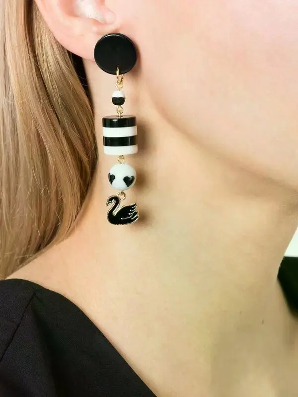 AMIR SLAMA Swan Charm Drop Earrings
