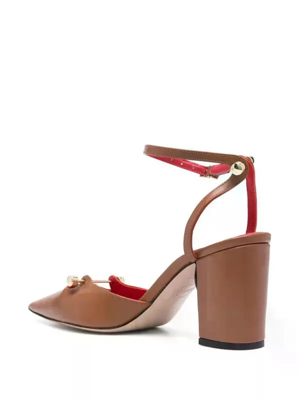 HARDOT 70mm Block Heel Pumps With Buckle-fastening Ankle Strap
