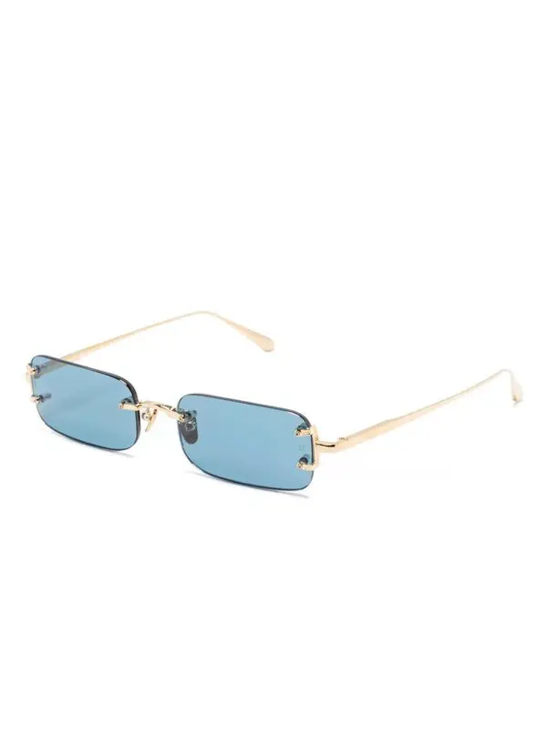 Linda Farrow Taylor Rectangular Rimless Sunglasses - Gold
