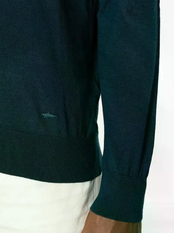 Paul & Shark Crew-neck Virgin Wool Jumper - Blue
