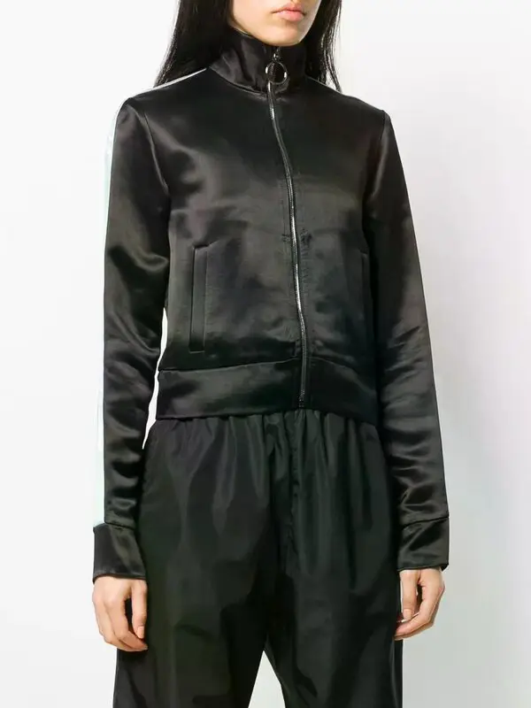 Off-White Contrast Stripe Zip-front Jacket