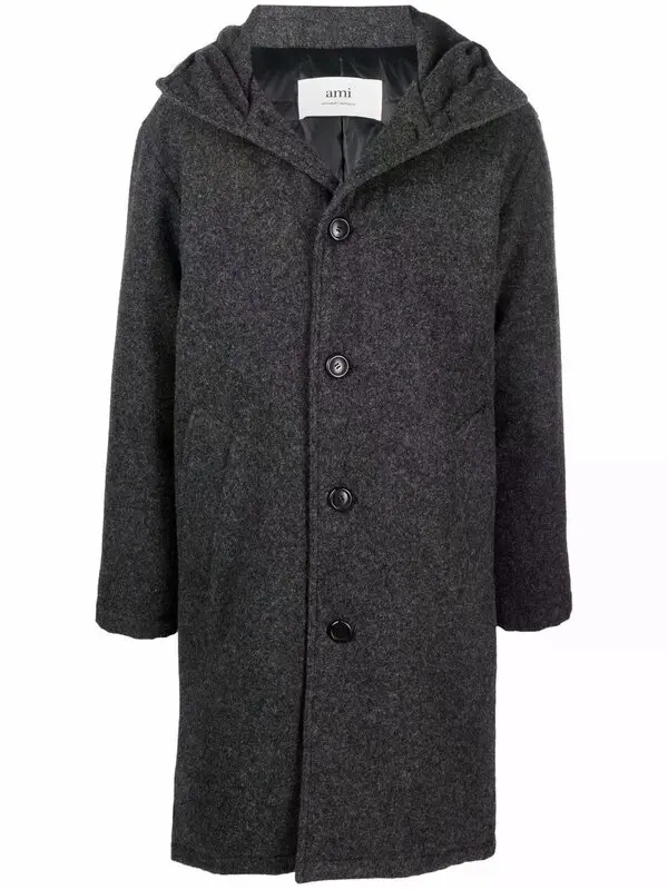 AMI Paris Single-breasted Wool Coat