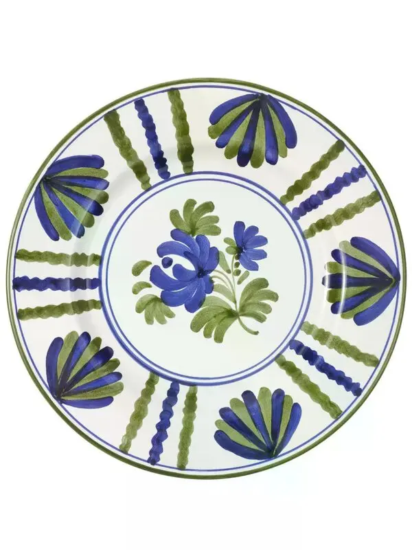 CABANA Blossom Ceramic Soup Plate - Blue