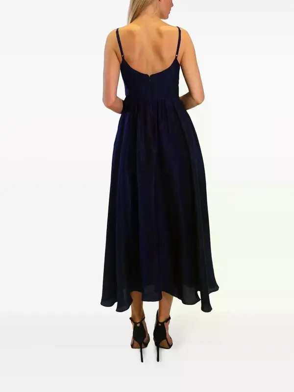 Azeeza Rachel Asymmetric Silk Midi Dress - Black