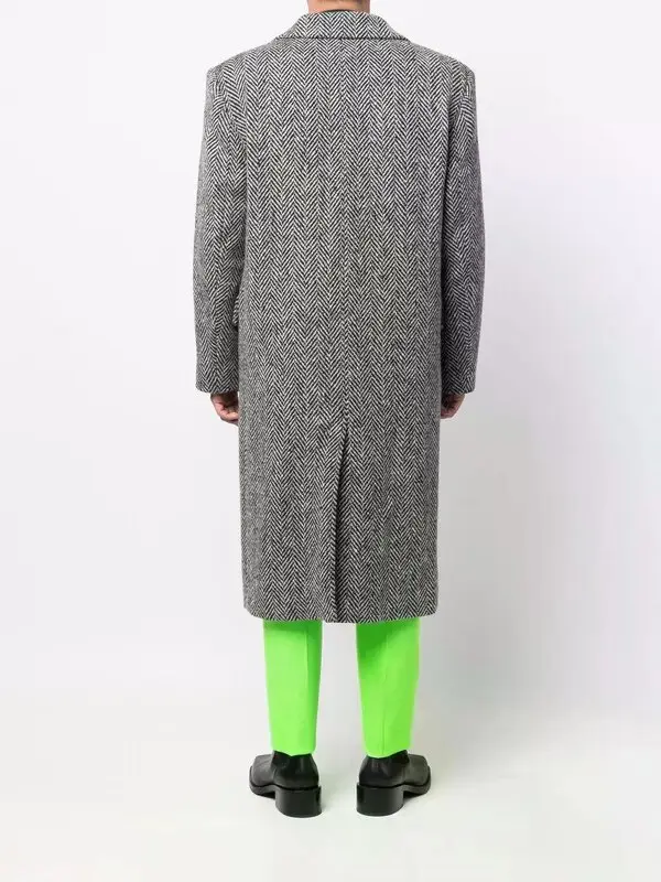 AMI Paris Chevron-pattern Single-breasted Coat