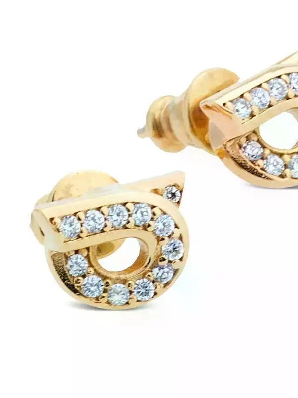 FERRAGAMO Gancini Rhinestone-embellished Earrings - Gold