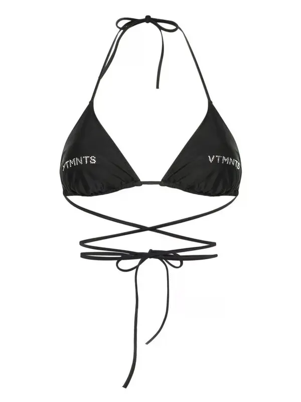 VTMNTS Rhinestone-embellished Bikini Top - Black