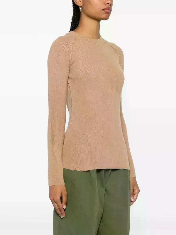 Pinko Logo-plaque Ribbed-knit Jumper
