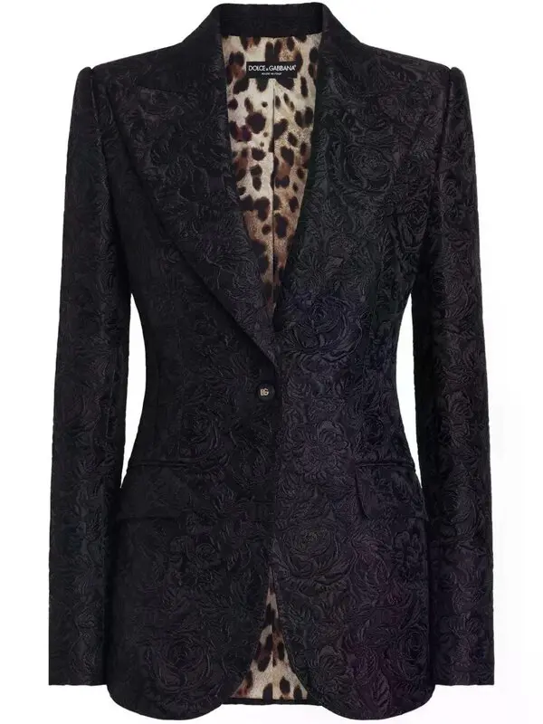Dolce & Gabbana Dna Floral-jacquard Single-breasted Blazer