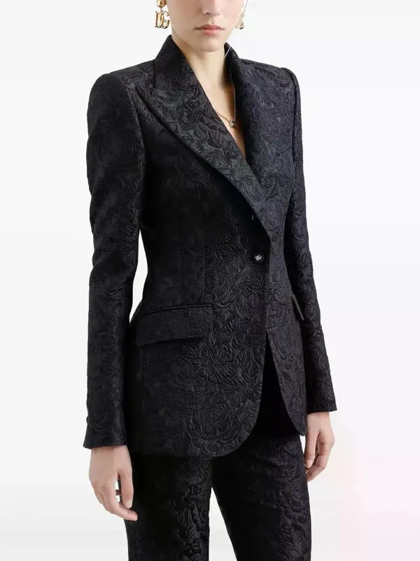 Dolce & Gabbana Dna Floral-jacquard Single-breasted Blazer