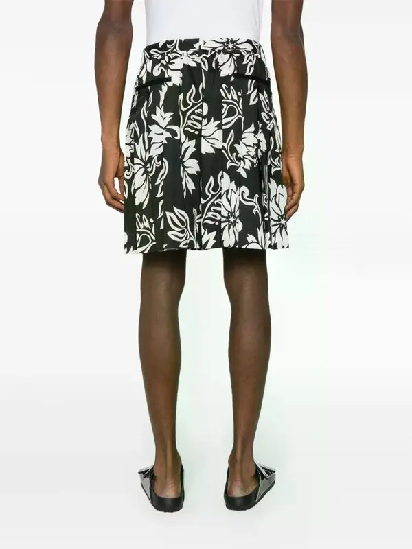 Sacai Floral-print Belted Shorts