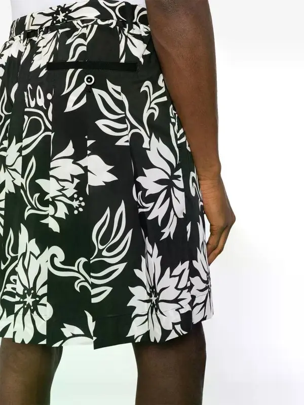 Sacai Floral-print Belted Shorts