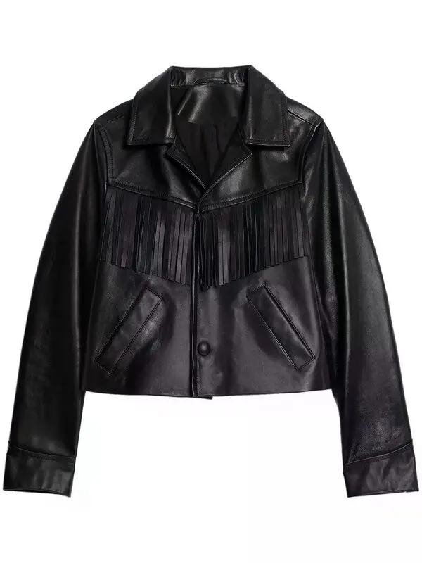 AMI Paris Tasselled Leather Jacket