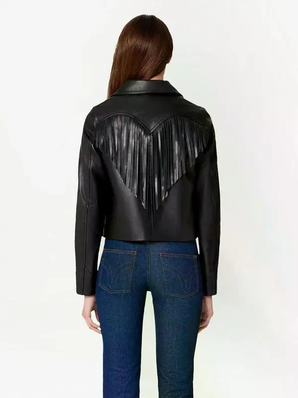 AMI Paris Tasselled Leather Jacket