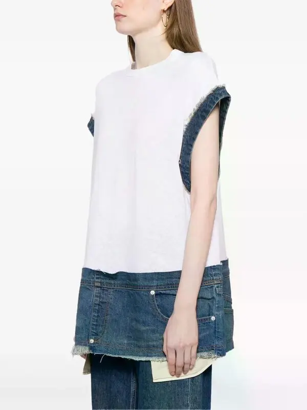 Undercover Cotton Top With Denim Trim