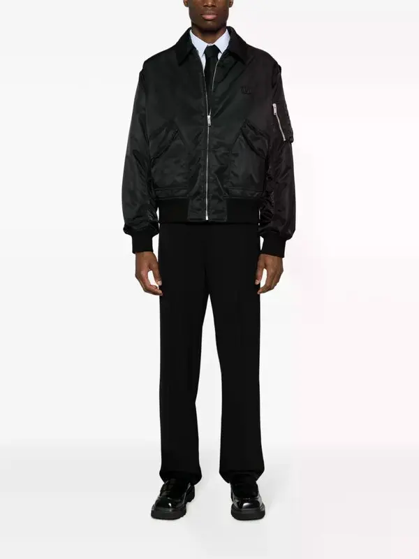 Valentino Garavani Vlogo Signature-appliqué Bomber Jacket