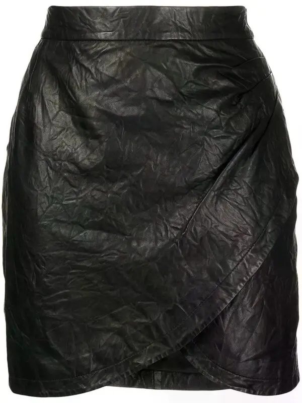 Zadig&Voltaire Wrap Leather Mini Skirt