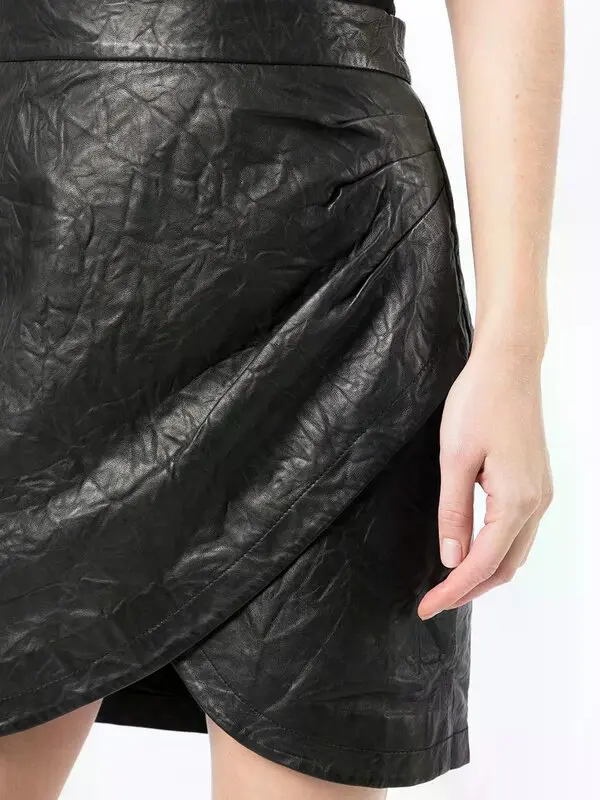 Zadig&Voltaire Wrap Leather Mini Skirt