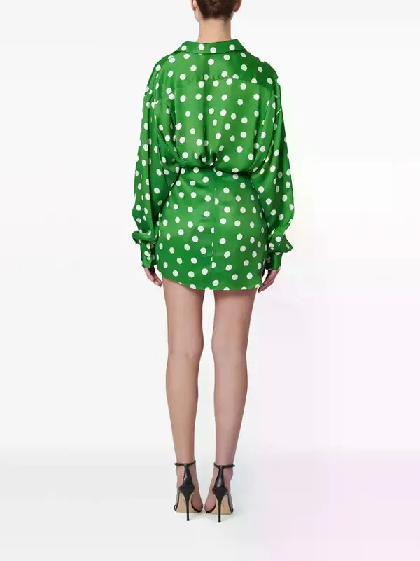 Carolina Herrera Polka-dot Print Ruched Skirt