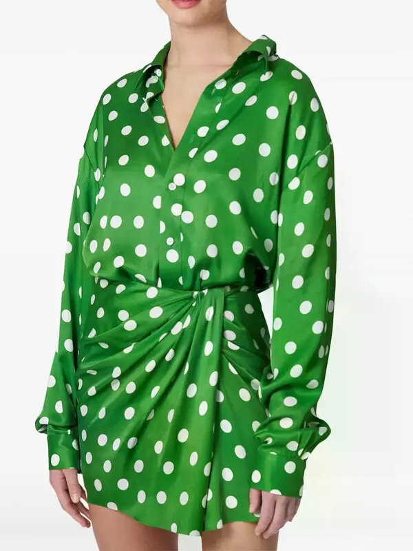 Carolina Herrera Polka-dot Print Ruched Skirt