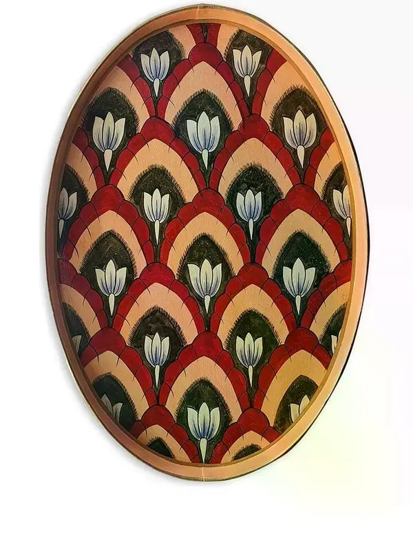 LES-OTTOMANS Hand-painted Iron Tray - Red