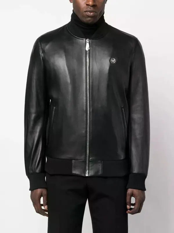 Philipp Plein Bomber Leather Jacket