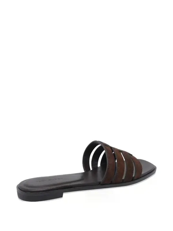 Tory Burch Ines Laser-cut Suede Slides - Brown