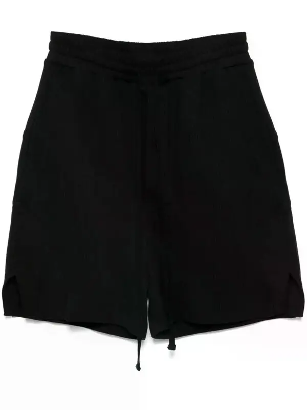 THOM KROM Waffle-effect Track Shorts - Black