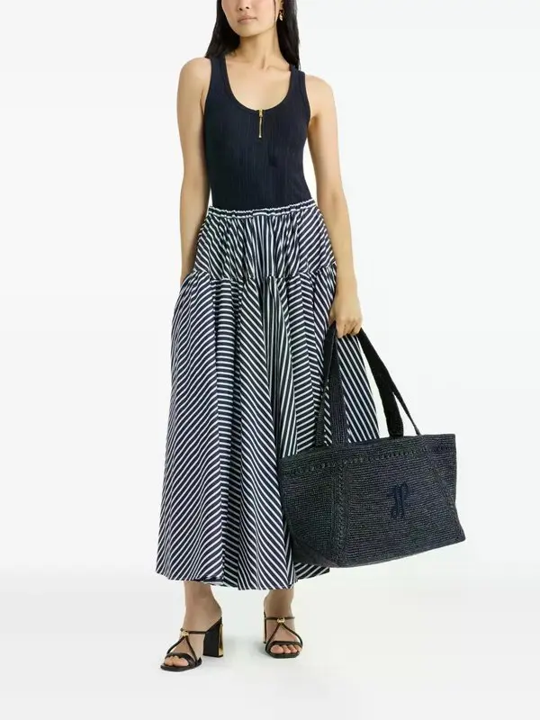 PATOU Printed Organic Cotton Maxi Skirt