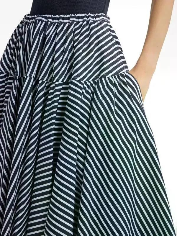 PATOU Printed Organic Cotton Maxi Skirt