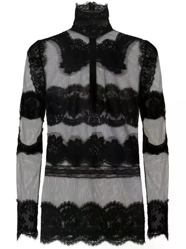 Dolce & Gabbana Lace-panelled High-neck Top