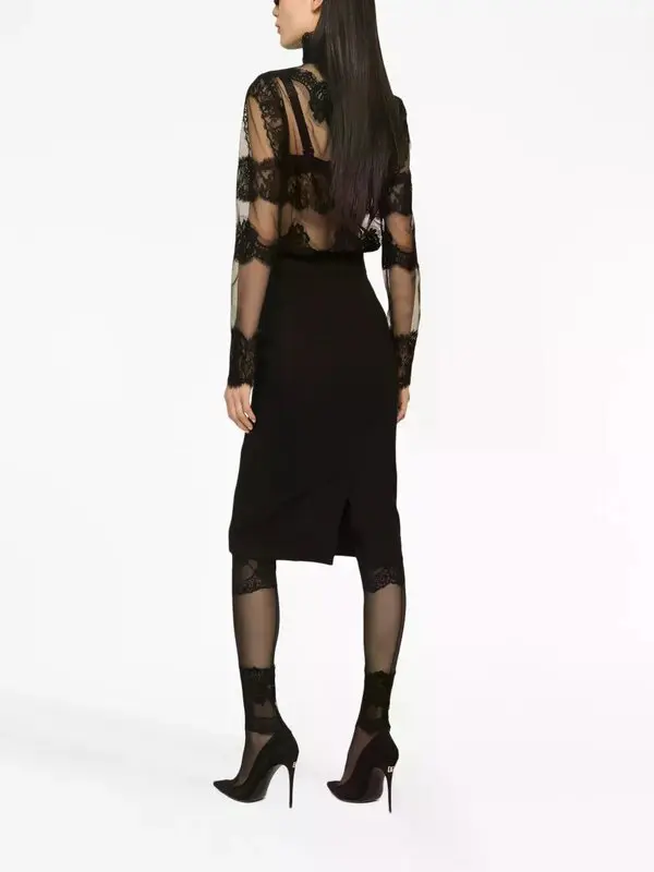 Dolce & Gabbana Lace-panelled High-neck Top