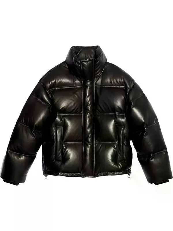 AMI Paris Leather Down Jacket