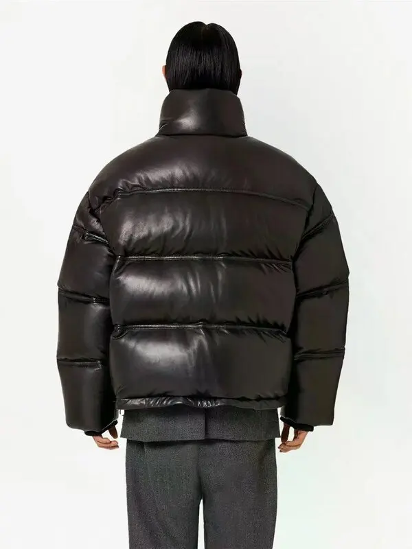 AMI Paris Leather Down Jacket