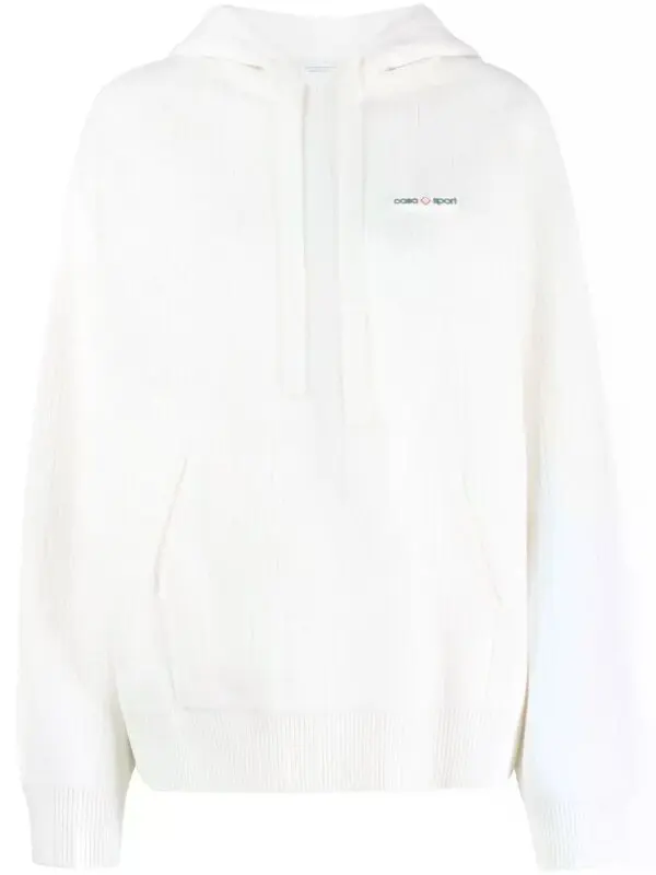 Casablanca Casa Sport Ribbed Hoodie - Neutrals
