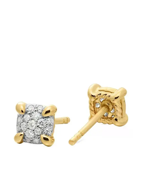 David Yurman 18kt Yellow Gold Petite Chatelaine Diamond Stud Earrings