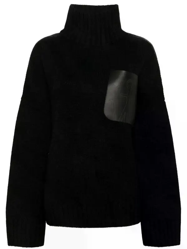 JW Anderson High-neck Sweater With Leather Pocket