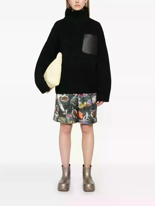JW Anderson High-neck Sweater With Leather Pocket