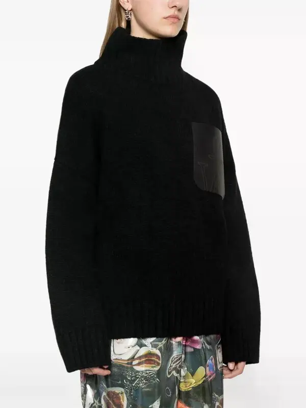 JW Anderson High-neck Sweater With Leather Pocket