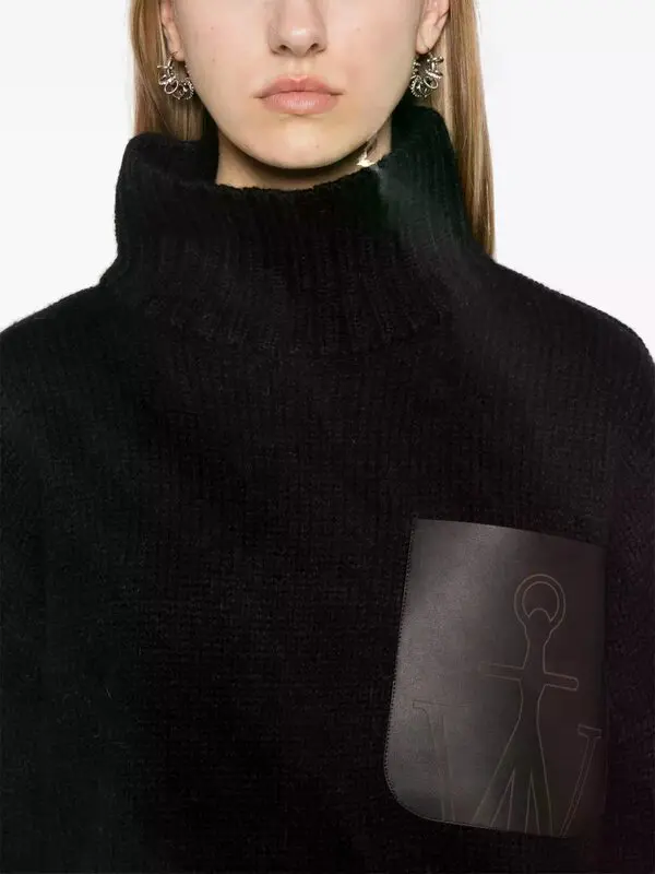 JW Anderson High-neck Sweater With Leather Pocket
