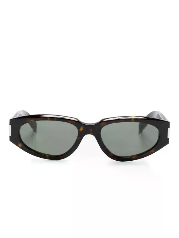 Saint Laurent Tortoiseshell Oval Sunglasses - Brown