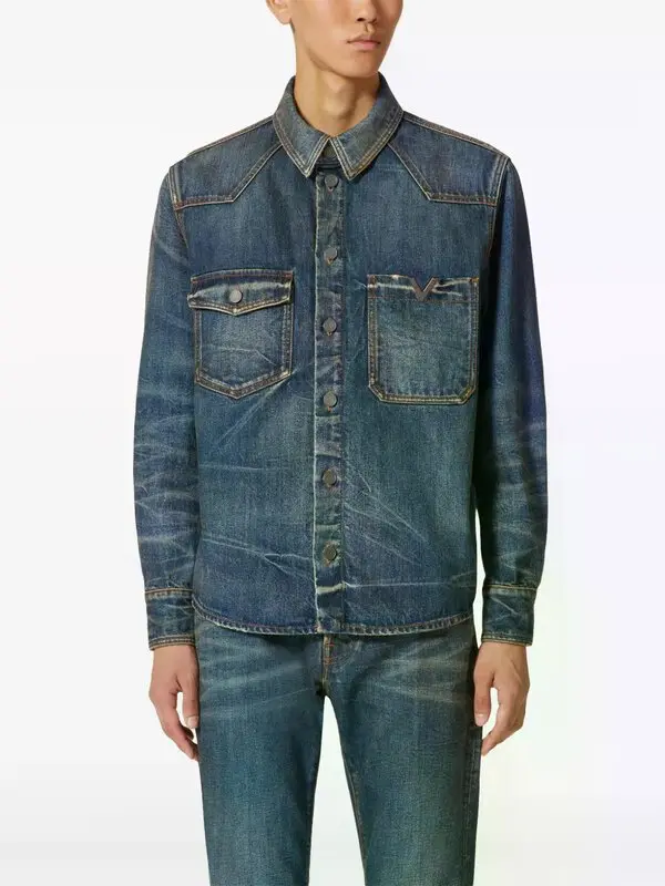Valentino Garavani V-detail Denim Shirt