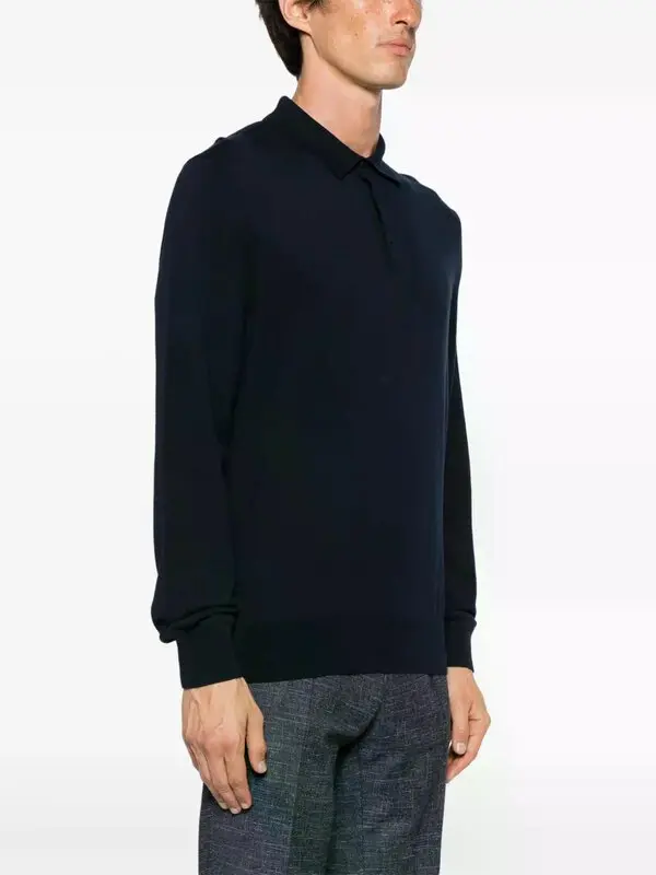 BOSS Fine-knit Polo Jumper