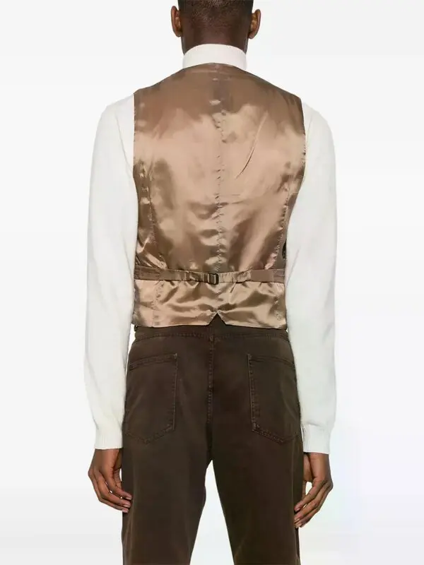 Polo Ralph Lauren Herringbone Wool Waistcoat - Brown