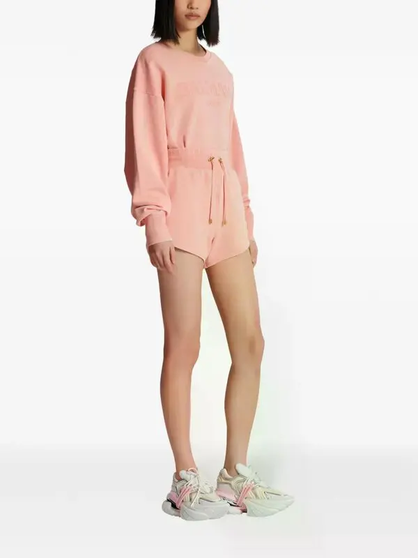 Balmain Embroidered-logo Cotton Shorts
