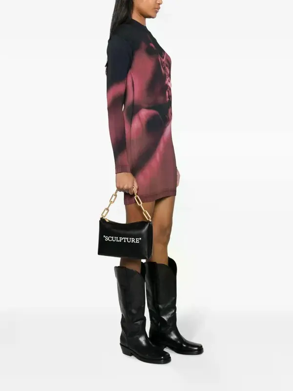 Off-White Block Pouch Leather Shoulder Bag