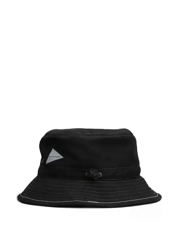 AND WANDER Logo-print Bucket Hat - Black